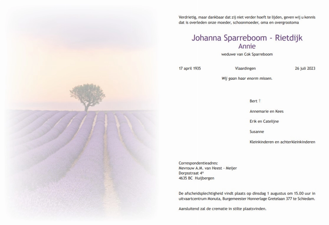 Johanna Sparreboom-Rietdijk - Vlaardingen24